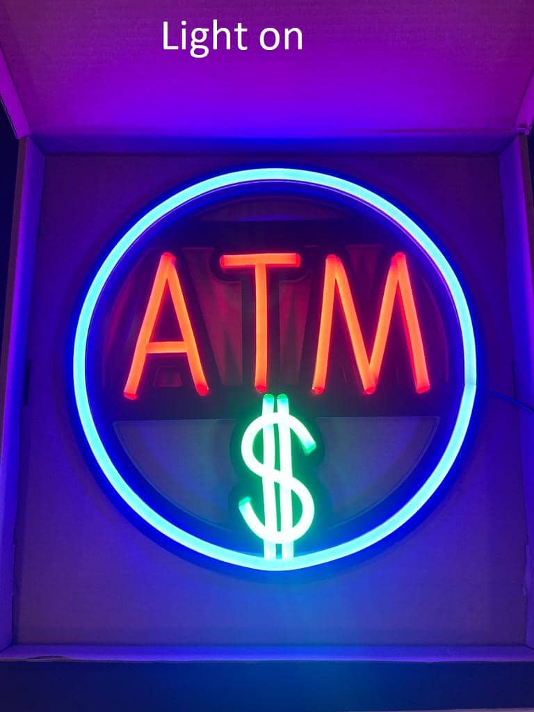 Round ATM Neon Sign ( Red, blue, sky-blue ) - Dollar ATM Club